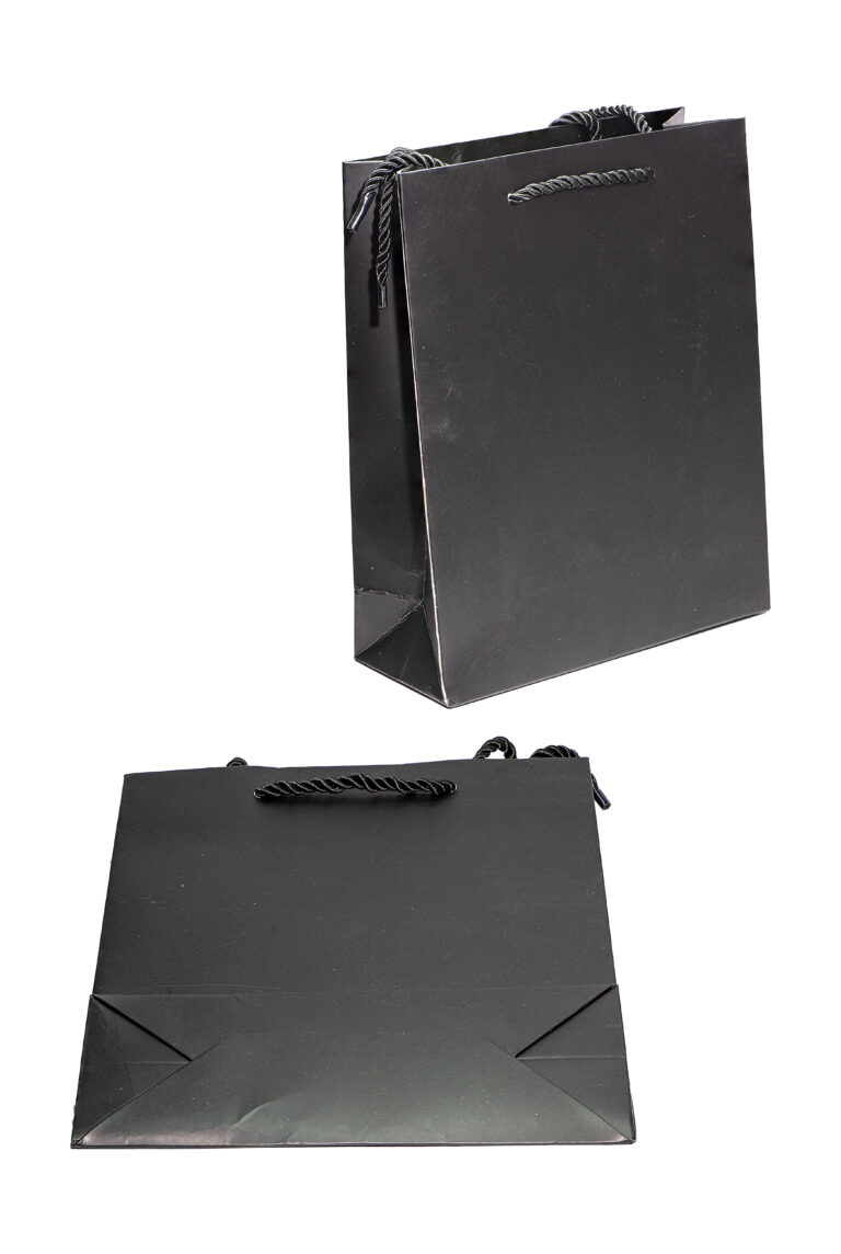 שקית L למינציה שחור מט - דגם ניו יורק - Gil Packaging